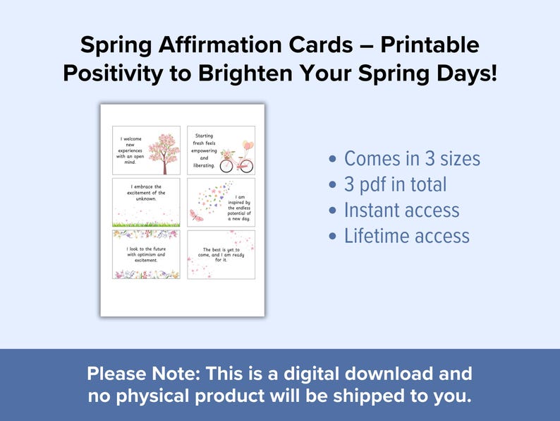 72 Spring Affirmation Cards for Gratitude | Printable Spring-themed ...