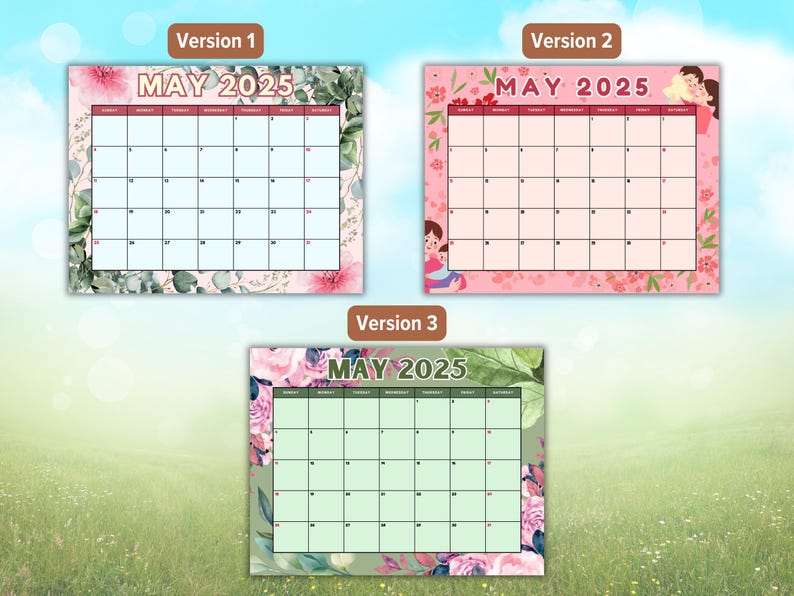 Editable May 2025 Calendar Printable and Spring Themes | Mother's Day ...