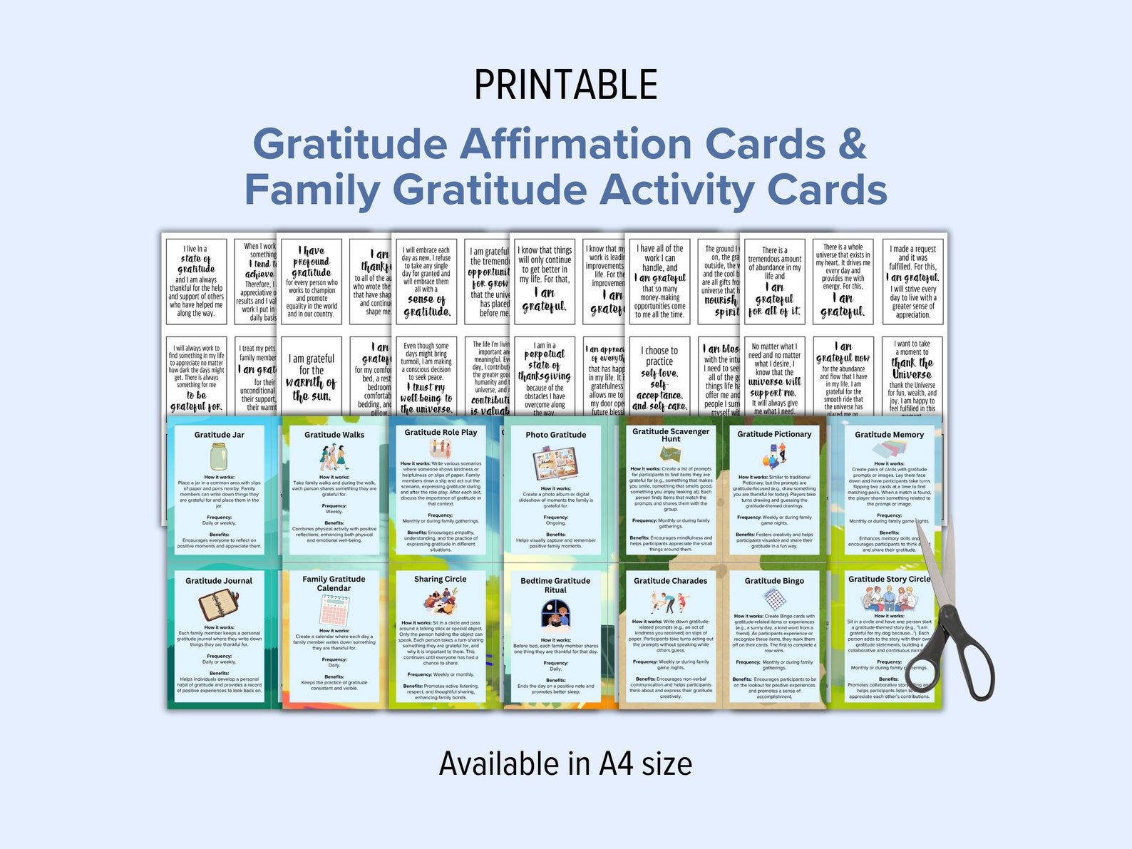 78 Gratitude Cards and Activities Printable | Gratitude Journal ...