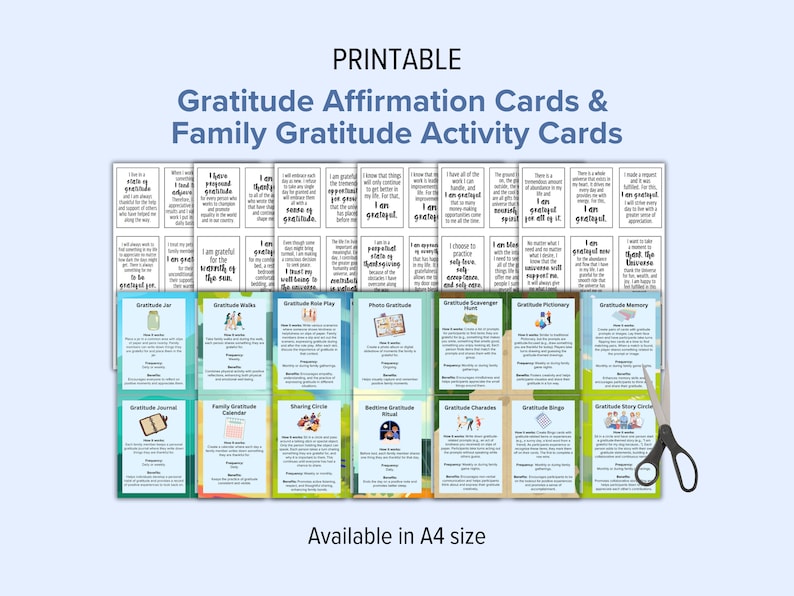 78 Gratitude Cards and Activities Printable | Gratitude Journal ...
