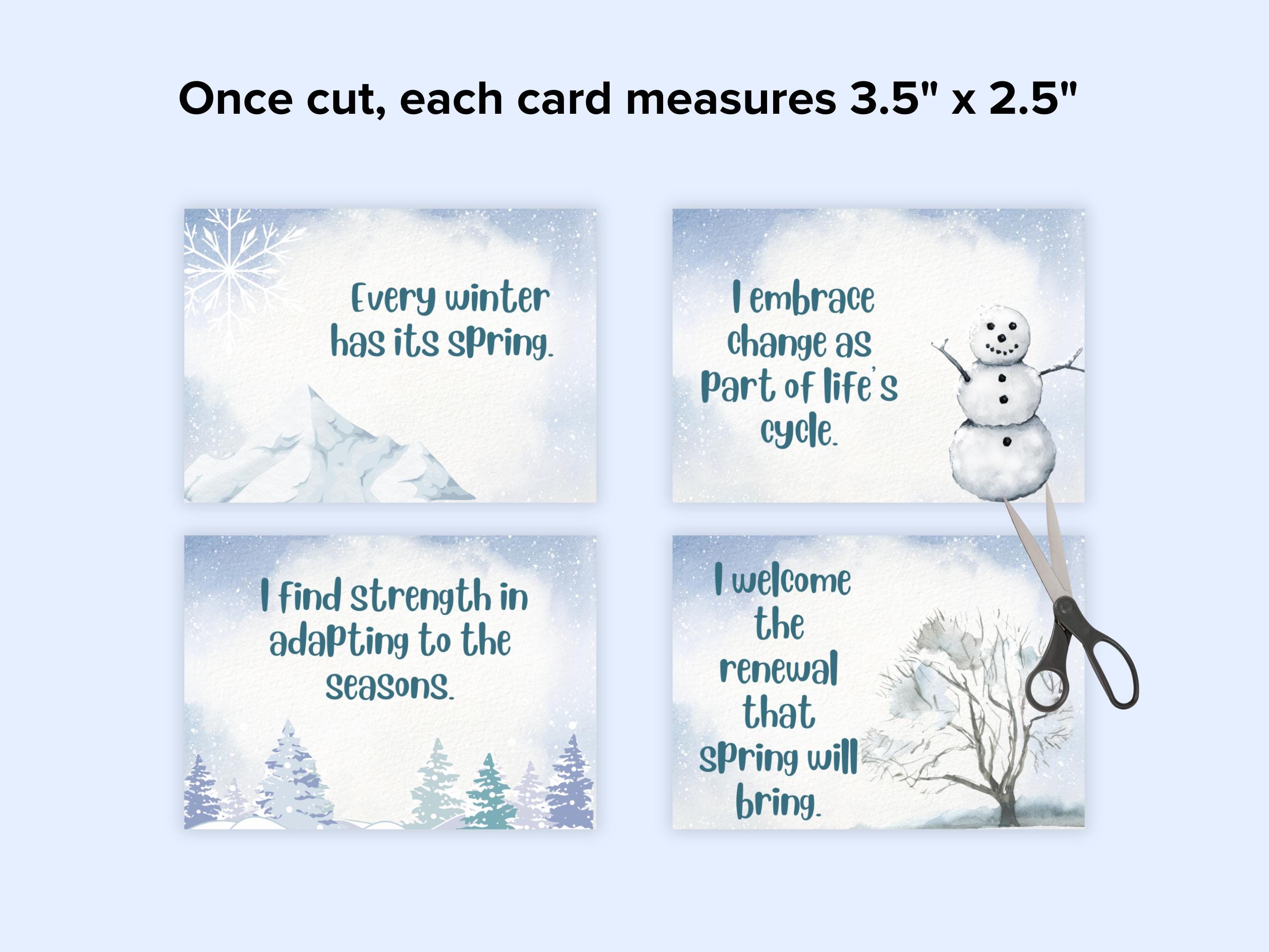 72 Winter Affirmation Cards for Gratitude | Printable Winter-themed ...
