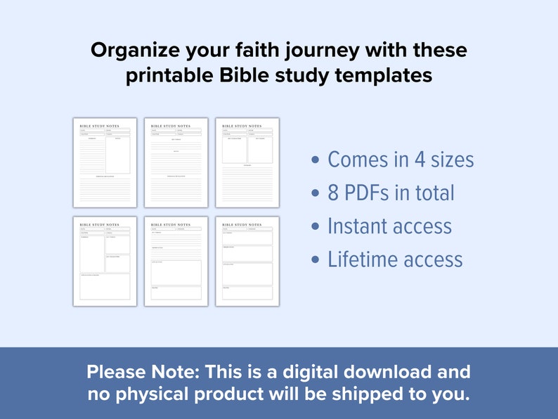 Bible Study Templates Printable | Scripture Study Guide Prayer Journal ...