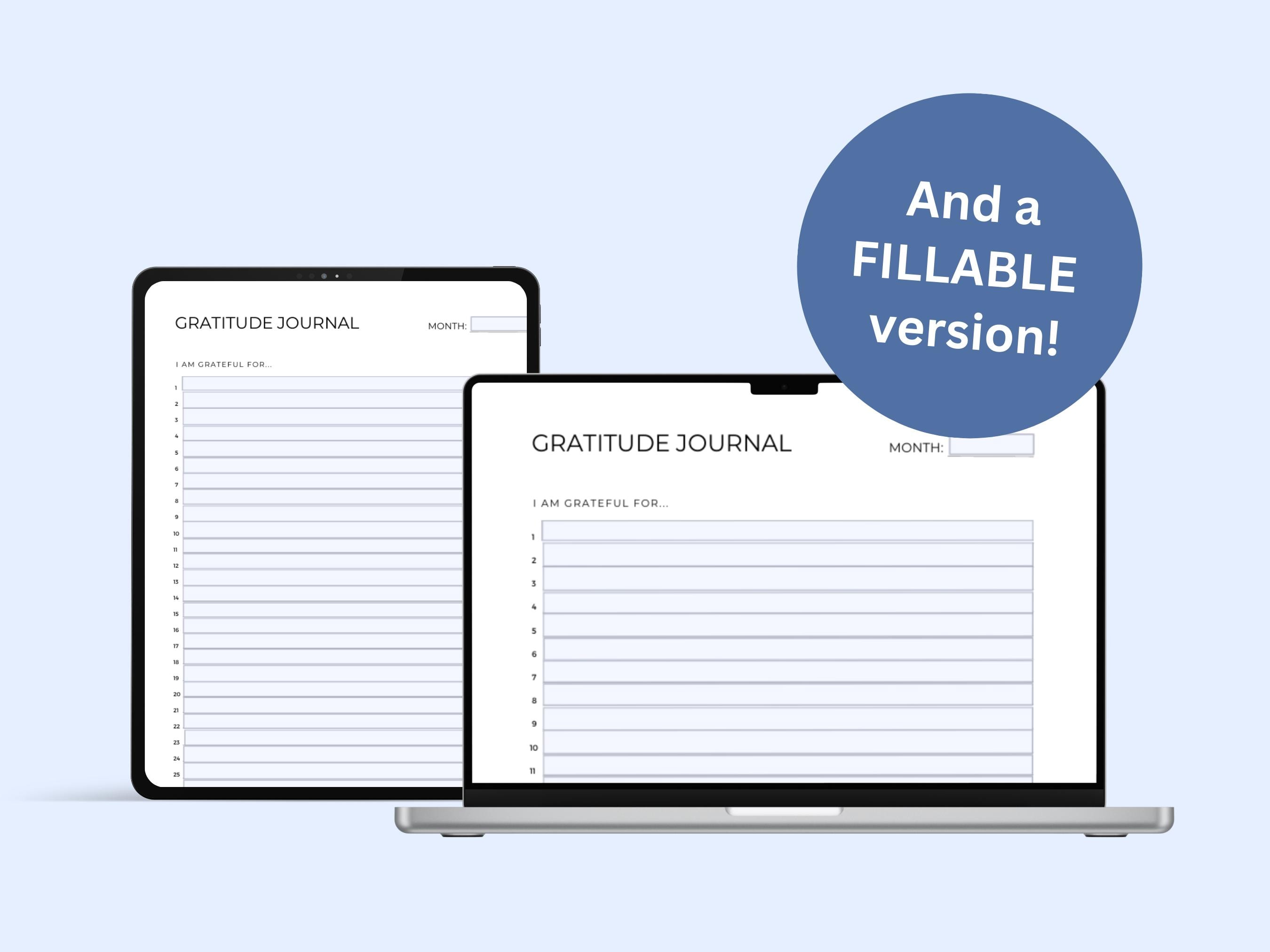 30 Days of Gratitude Journal | Printable Daily Gratitude Log ...