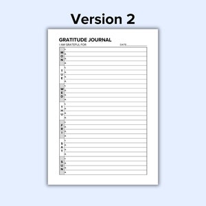 Daily Gratitude Journal Log Printable Worksheet | 30 Days of Gratitude ...