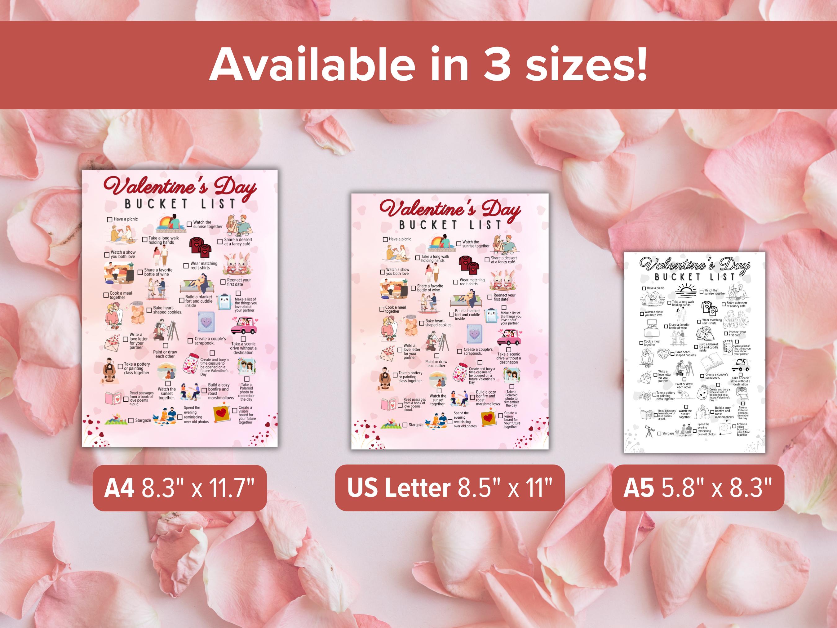 Valentine's Day Bucket List | Couples Valentine's Day | Love Theme ...