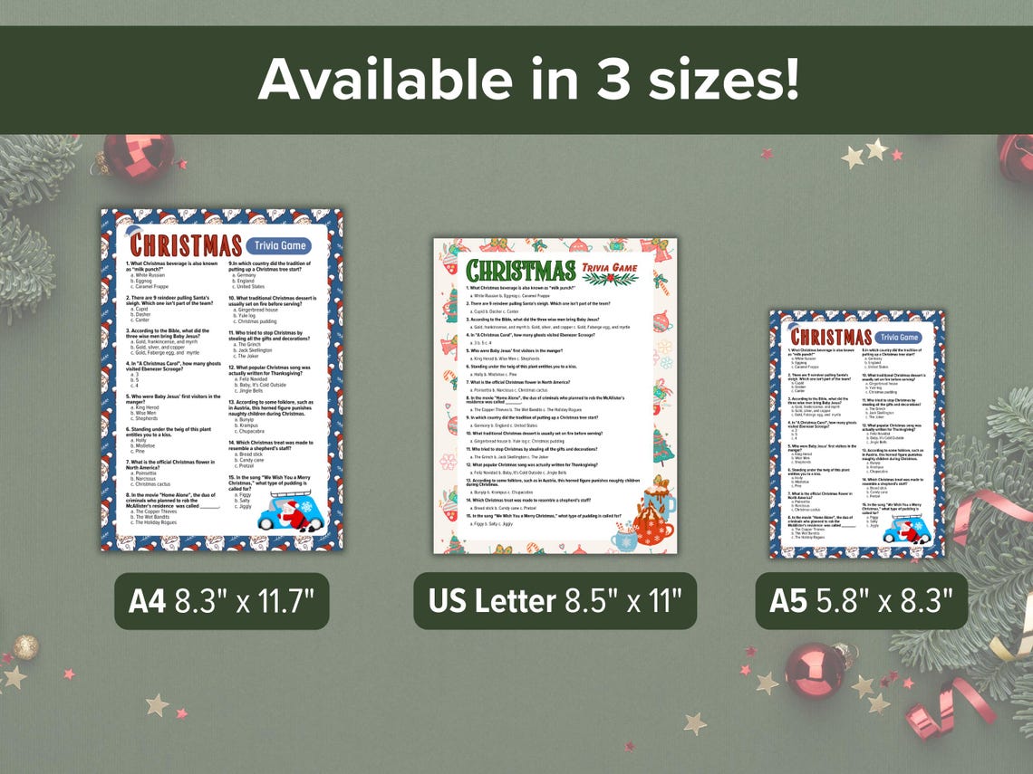 Christmas Trivia Game Printable With Questions and Answers | Holiday ...