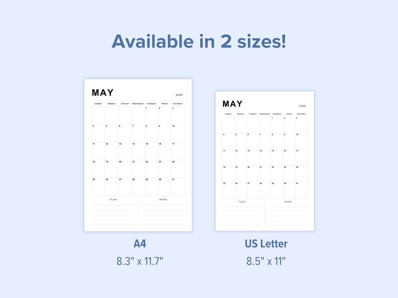 Editable May 2025 Calendar Minimalist Printable | Simple Minimalist ...