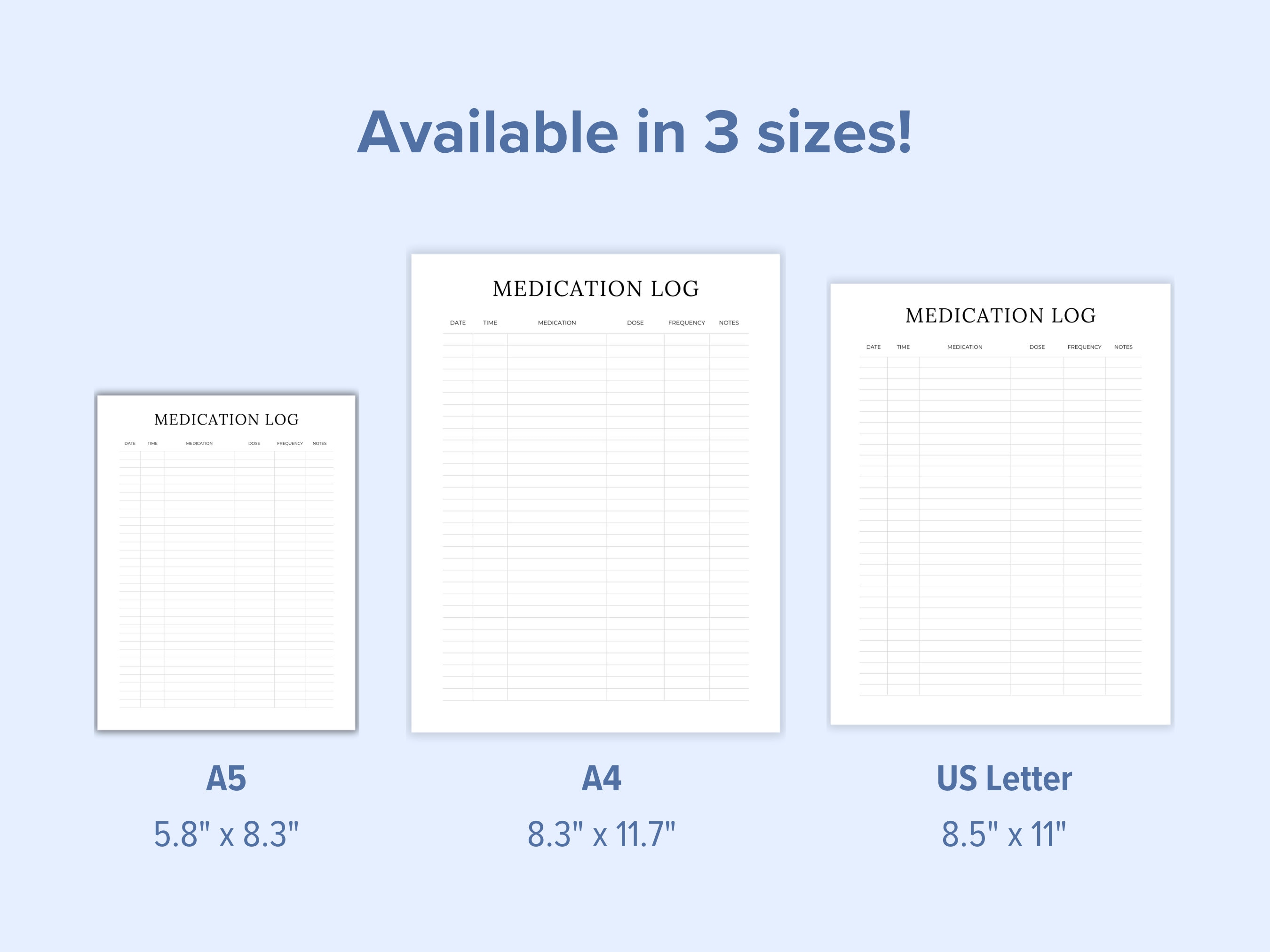 Daily Medication Log Tracker Printable | Prescription Pill Log ...