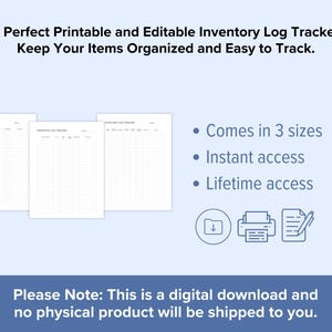 Inventory Tracker and Management Sheet Printable | Editable Inventory ...