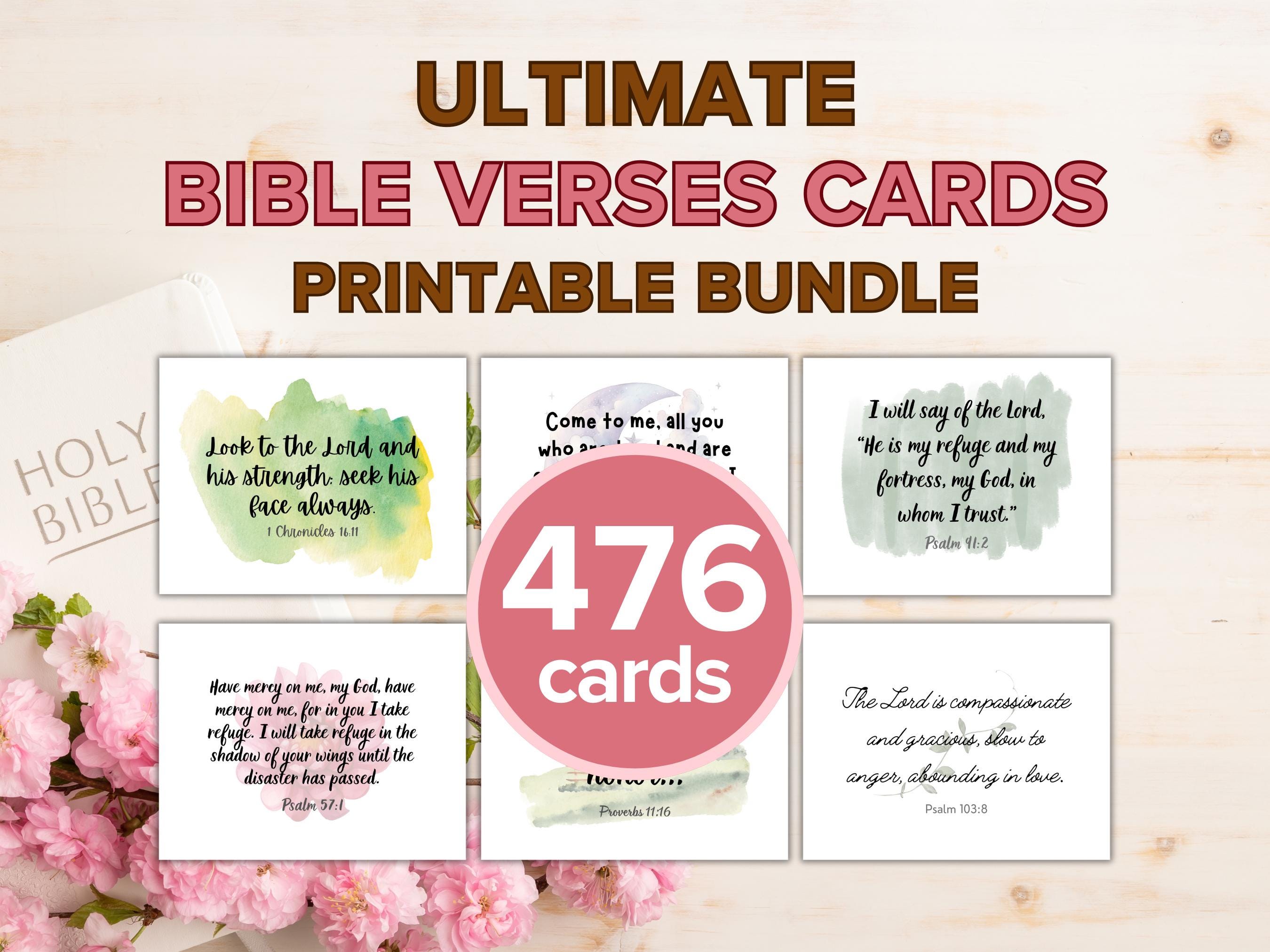 476 Ultimate Bible Verses Cards Printable Bundle | Inspirational ...