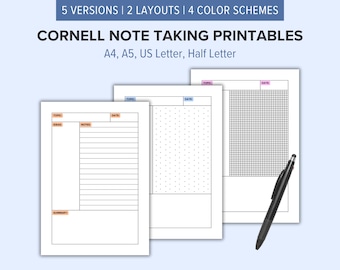 Note Taking Template (cornell Style) - Etsy