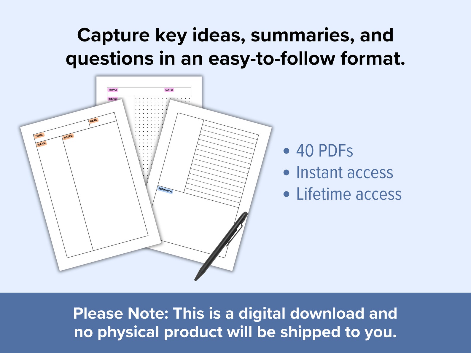 Cornell Note Taking Printable Worksheet | Printable Note Taking ...