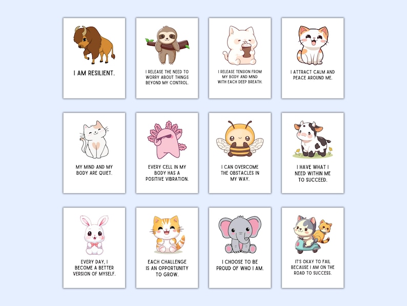48 Anxiety Affirmations Printable Cards for Kids | Encouragement Cards ...