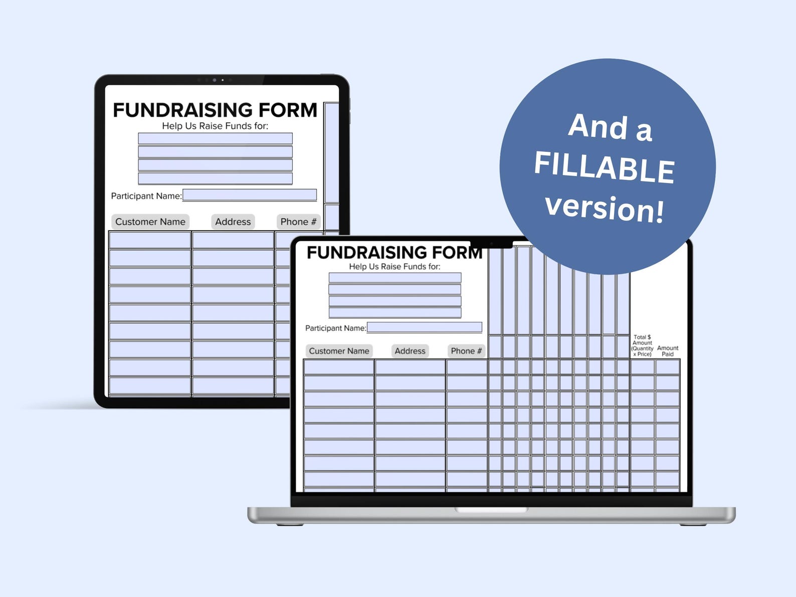 Editable Fundraising Order Tracker Printable Form | A5, US Letter, A4 ...