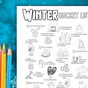 Winter Bucket List Printable | Holiday Bucket List | Winter Scavenger ...