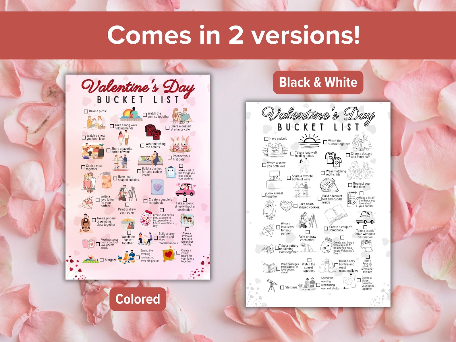 Valentine's Day Bucket List | Couples Valentine's Day | Love Theme ...