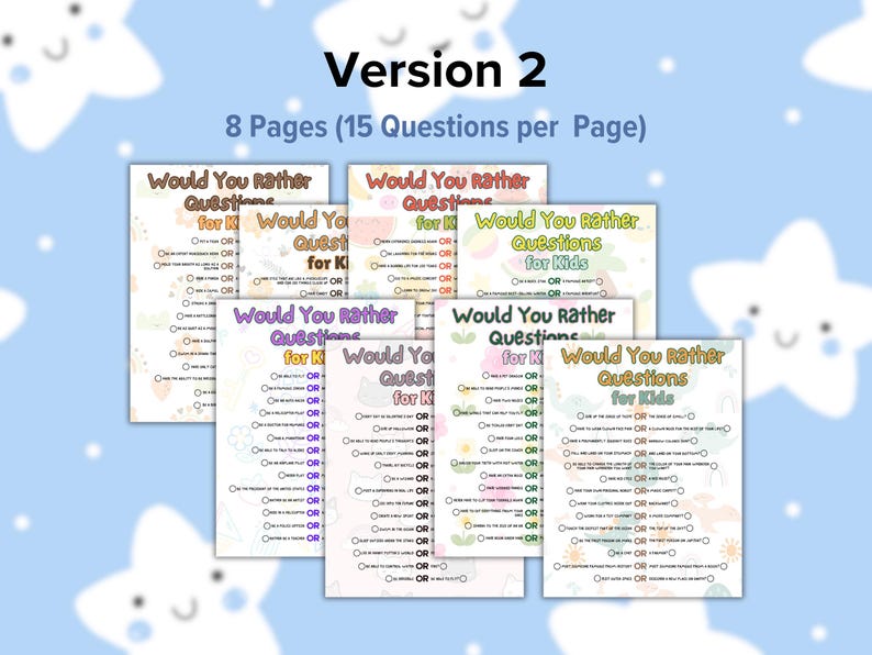 112 Printable Would You Rather Questions Game for Kids | Kids Games ...