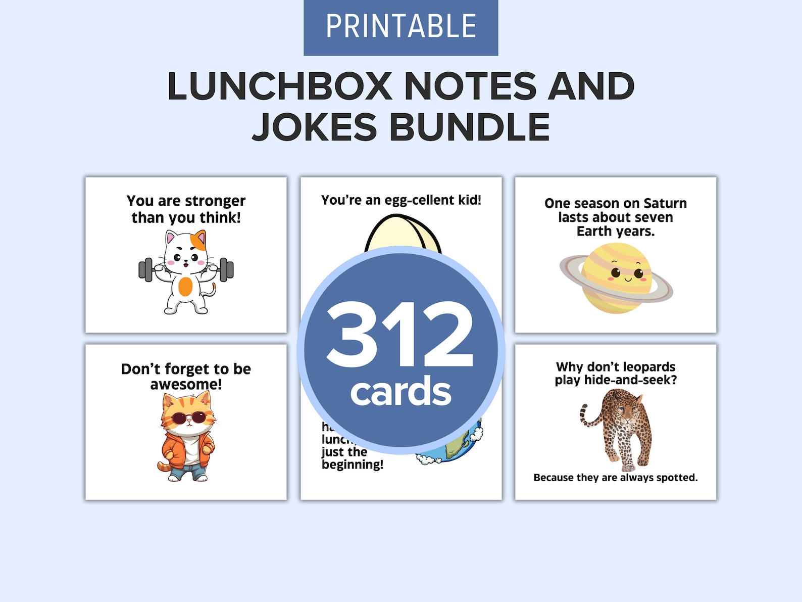 312 Lunchbox Notes and Jokes Printable | Fun Lunchbox Cards for Kids ...