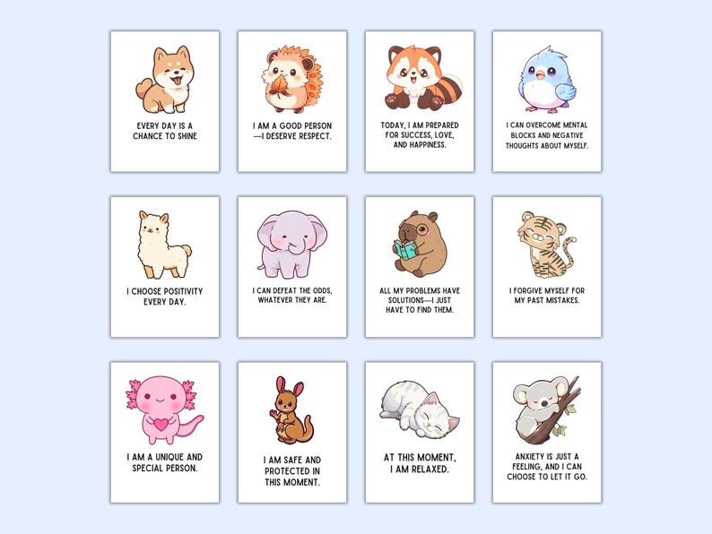 48 Anxiety Affirmations Printable Cards for Kids | Encouragement Cards ...