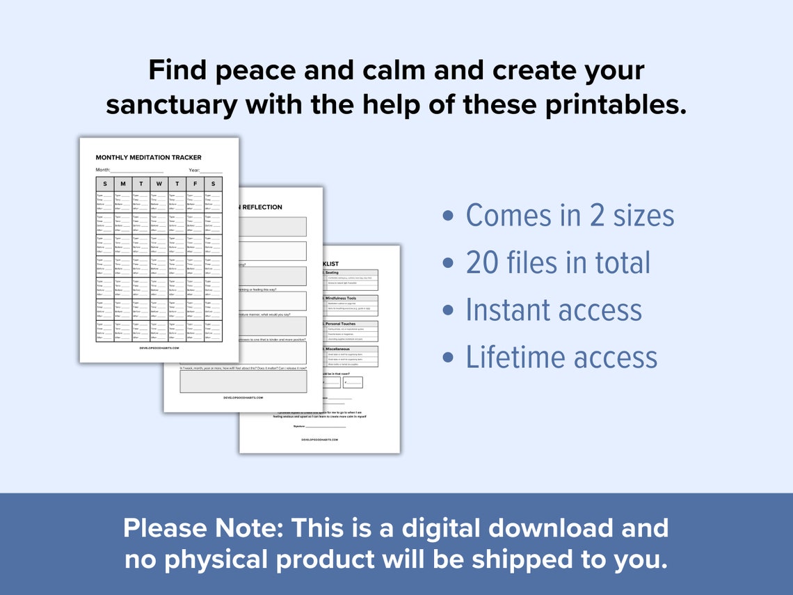 Calm Your Mind Journal Pages Printable Bundle | Stress and Anxiety ...
