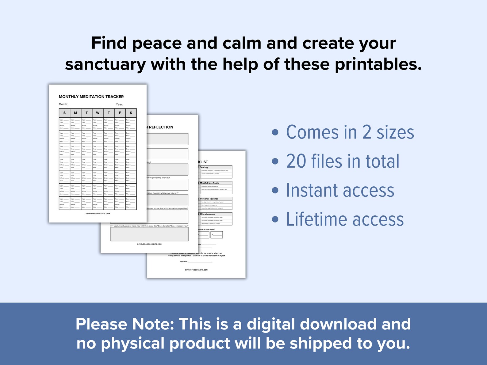 Calm Your Mind Journal Pages Printable Bundle | Stress and Anxiety ...