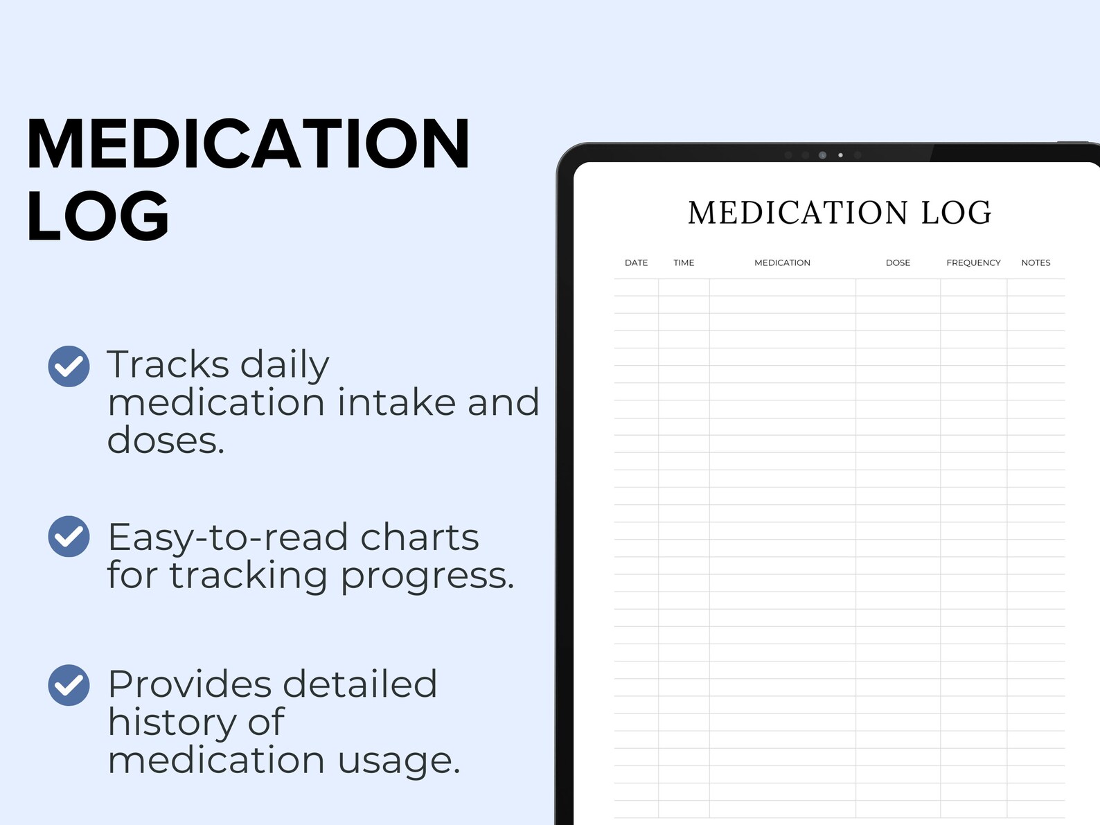 Daily Medication Log Tracker Printable | Prescription Pill Log ...