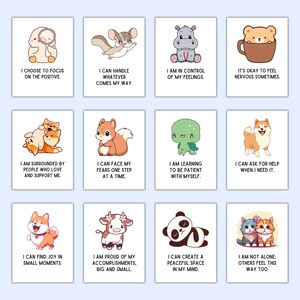 48 Anxiety Affirmations Printable Cards for Kids | Encouragement Cards ...