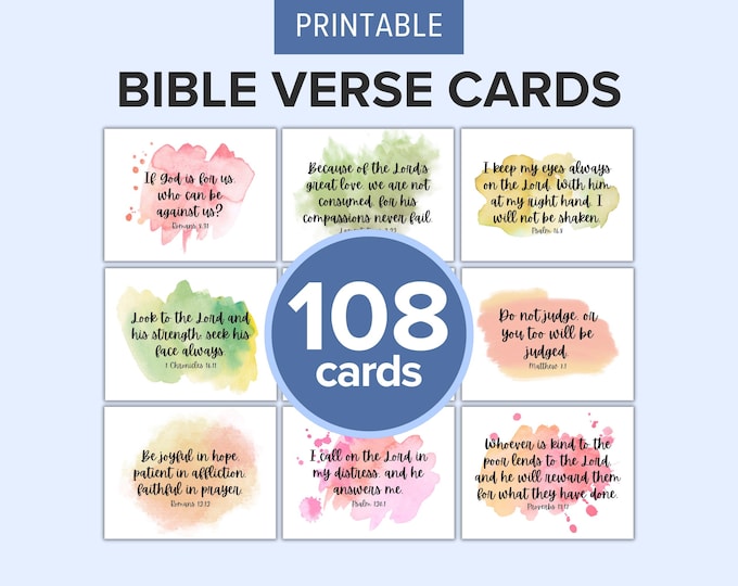 15 Encouraging Bible Verses | Digital Download Printable Notecards ...
