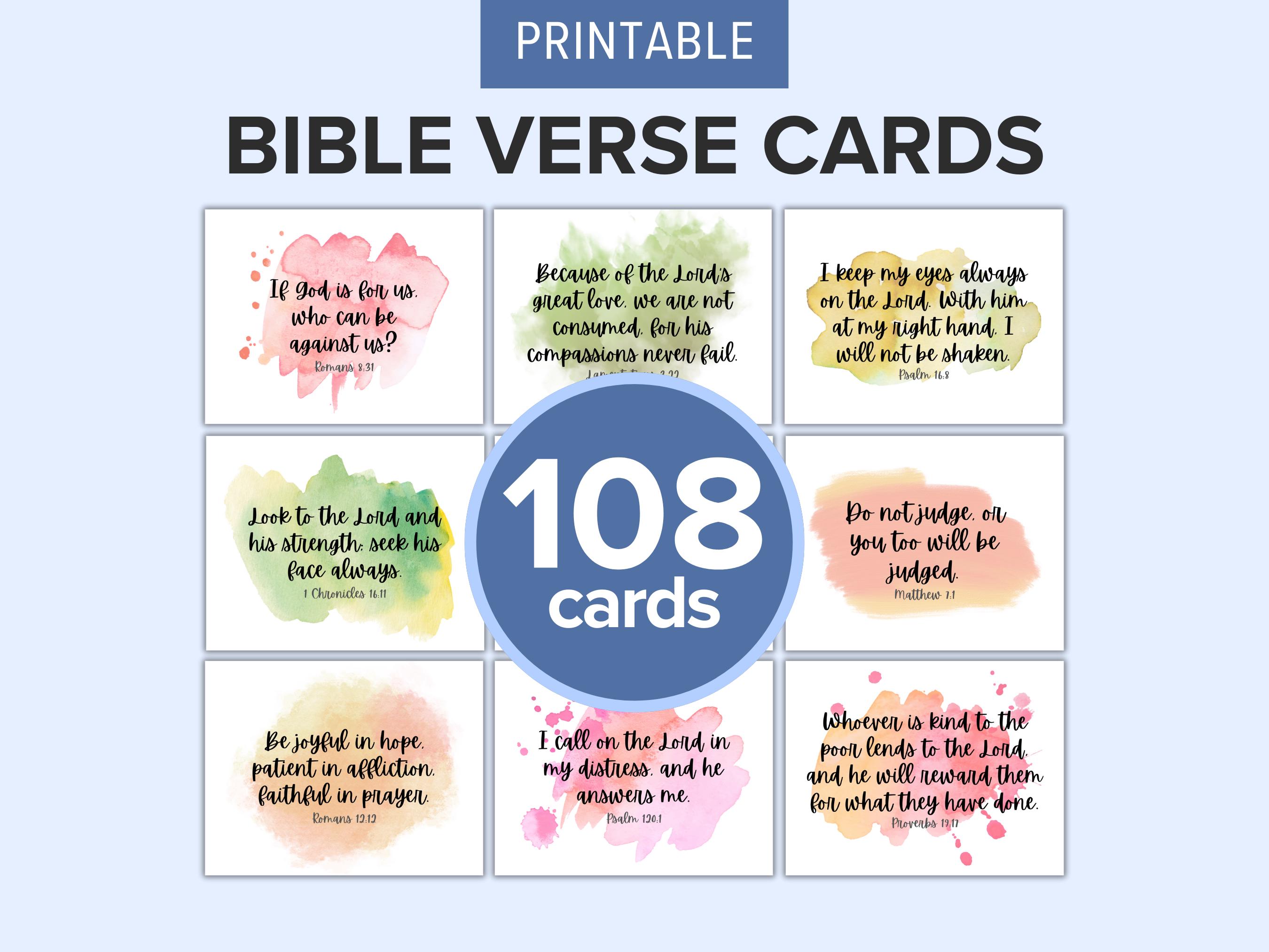 108 Bible Verse Cards Printable | Inspirational Scripture Cards ...