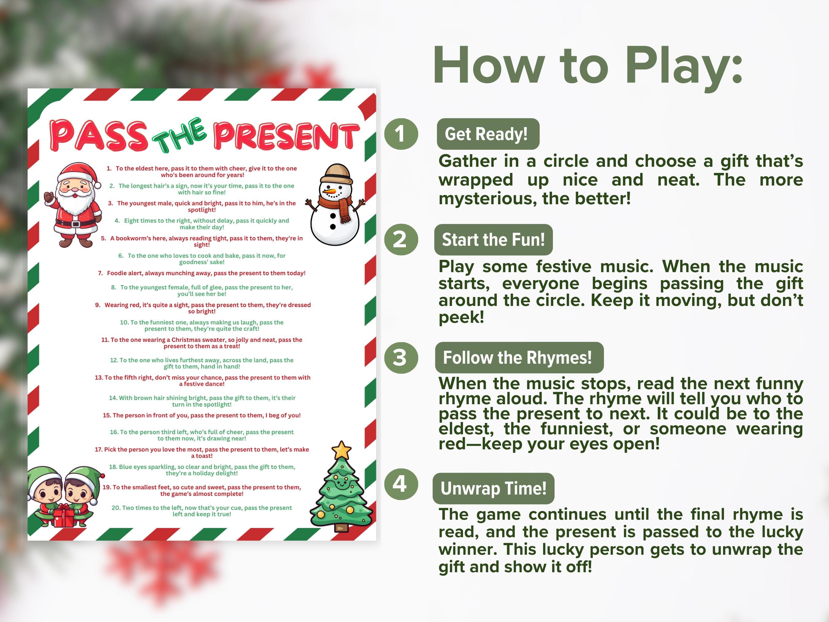 Christmas Pass the Present Game | Fun Christmas Party Game | Left Right ...