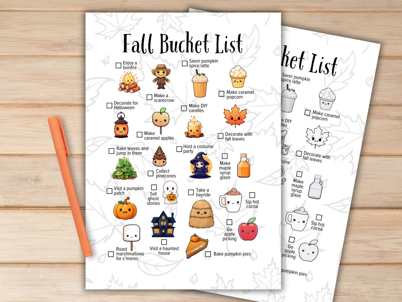 Fall Bucket List Printable | Autumn Activities Checklist | Fall ...