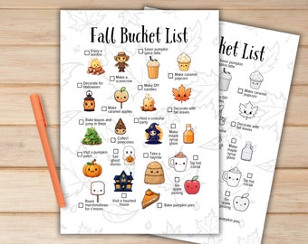 Fall Bucket List Printable | Autumn Activities Checklist | Fall ...