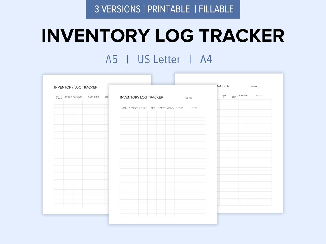 Inventory Tracker and Management Sheet Printable | Editable Inventory ...
