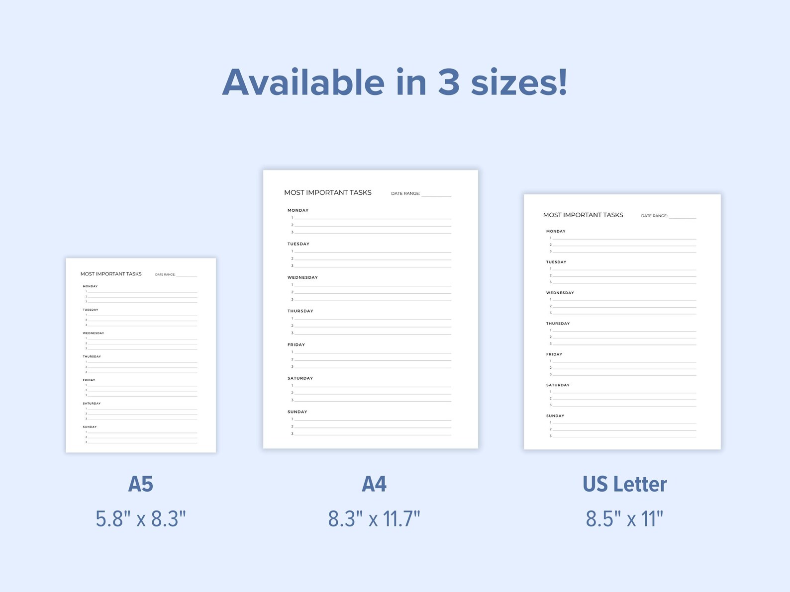 Most Important Tasks (mits) Printable Tracker | Priority to Do List ...