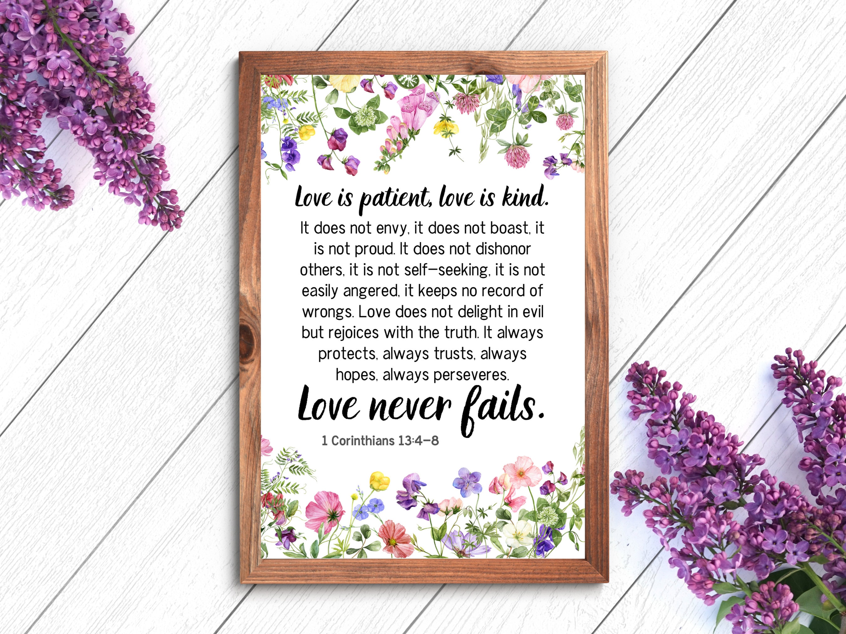 1 Corinthians 13:4-8 Bible Verse Printable | Love is Patient, Love is ...