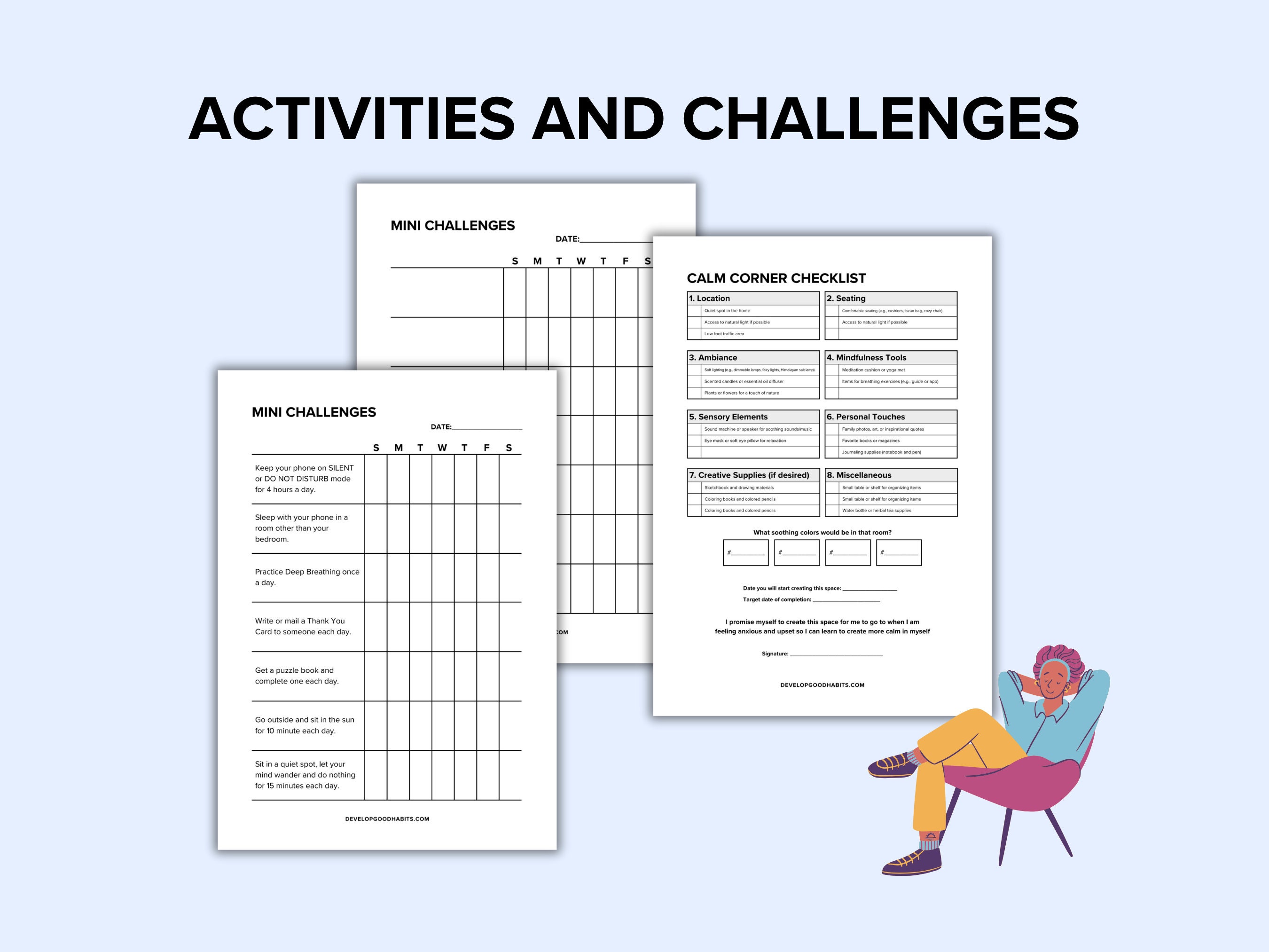 Calm Your Mind Journal Pages Printable Bundle | Stress and Anxiety ...