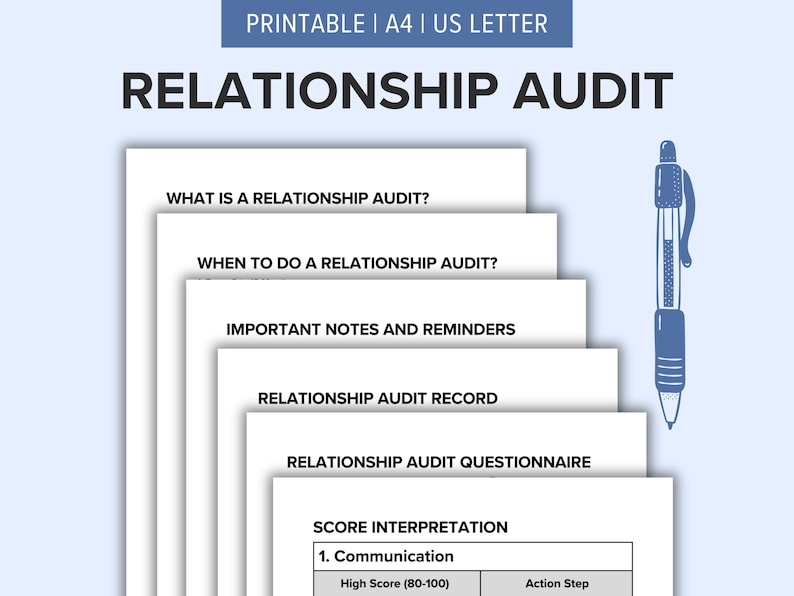 18 Relationship Check in Audit Tracker Questionnaire | Couples Check in ...