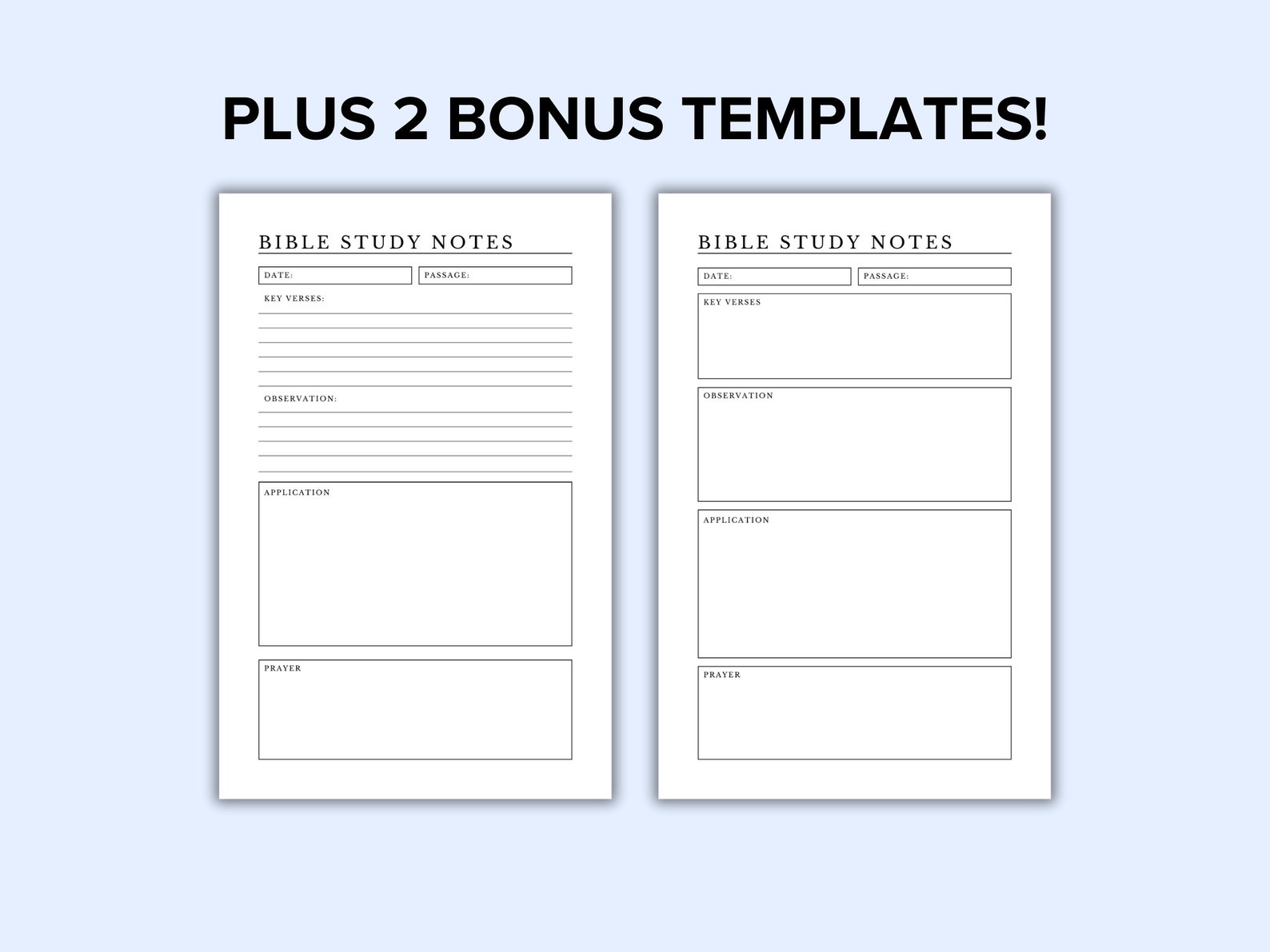 Bible Study Templates Printable | Scripture Study Guide Prayer Journal ...
