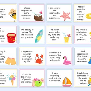 72 Summer Affirmation Cards for Gratitude | Printable Spring-themed ...