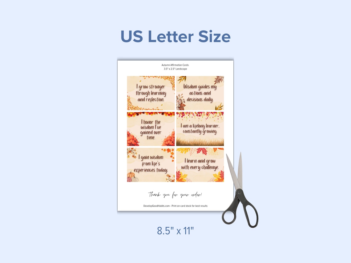 72 Fall Affirmation Cards for Gratitude | Printable Fall and Autumn ...
