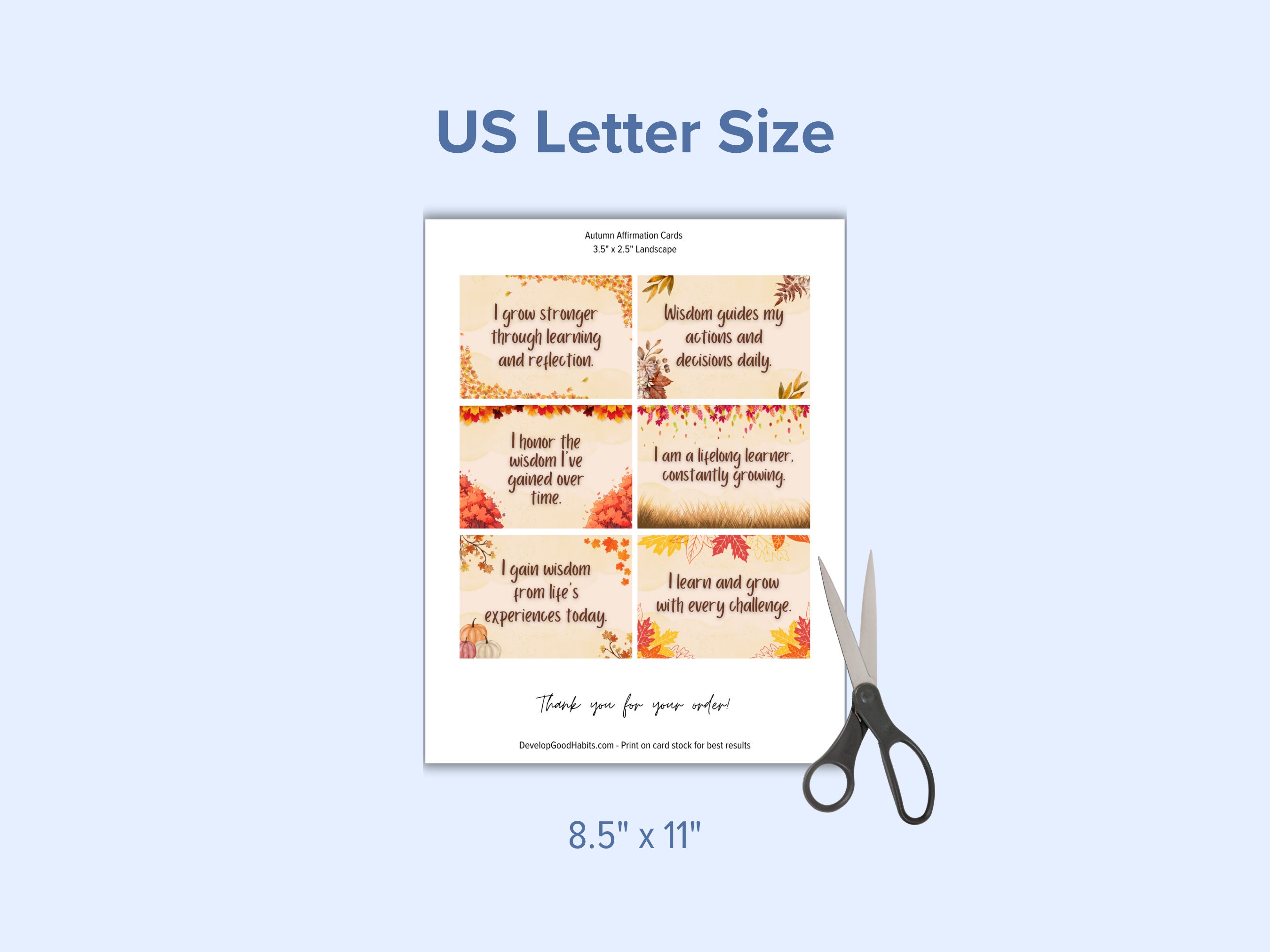 72 Fall Affirmation Cards for Gratitude | Printable Fall and Autumn ...