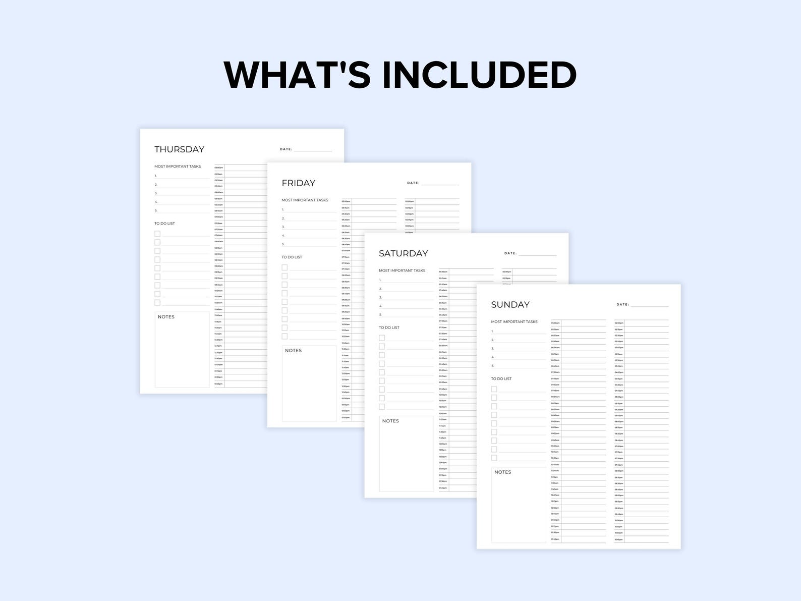 15 Minute Increment Daily Planner Printable | Time Blocking Daily ...