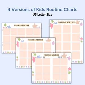 216 Daily Routine Cards for Kids Printable With 16 Kids Routine Charts ...