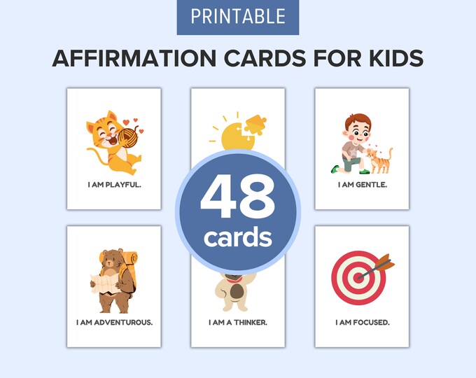 48 Affirmation Cards for Kids Printable | Positive Affirmations for ...