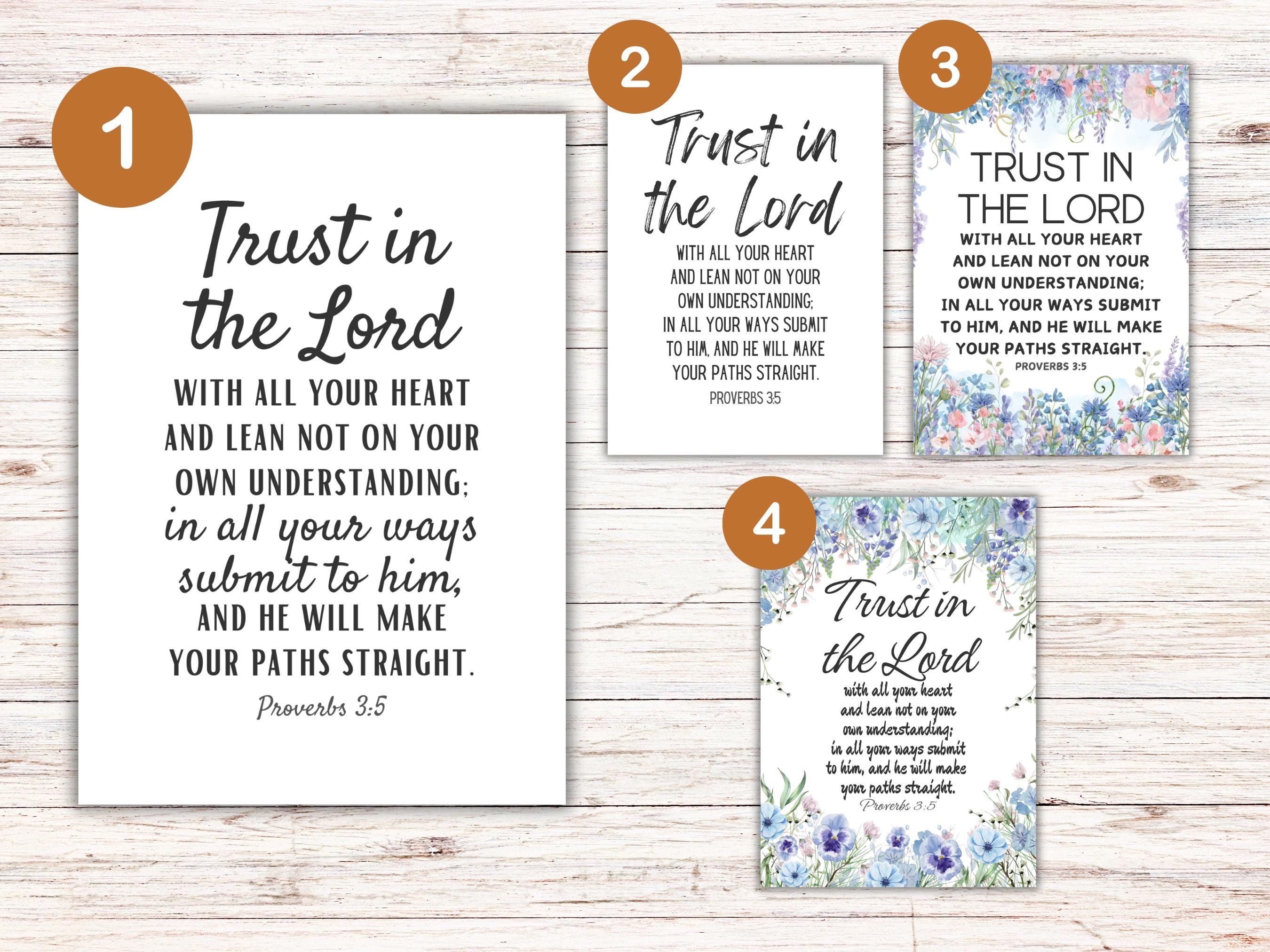 Proverbs 3:5 Bible Verse Printable | Trust in the Lord Printable - Etsy