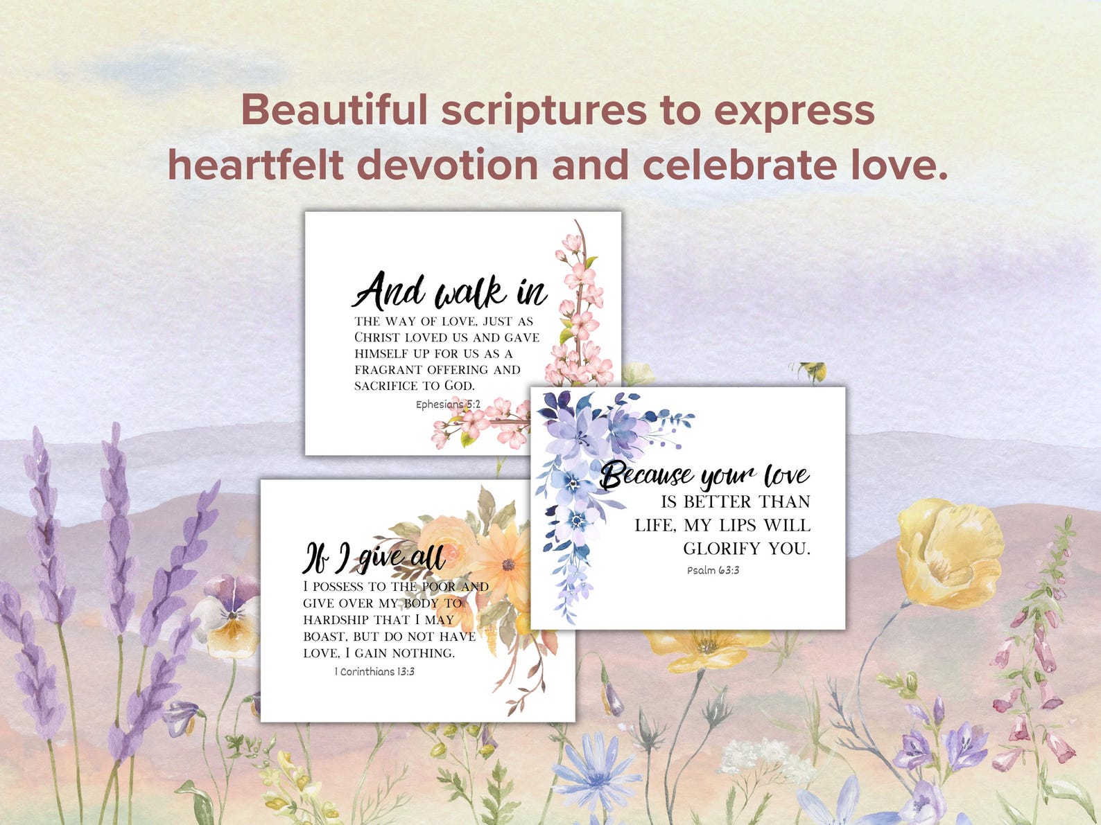 72 Bible Verses for Love and Romance | Printable Bible Verse Cards - Etsy