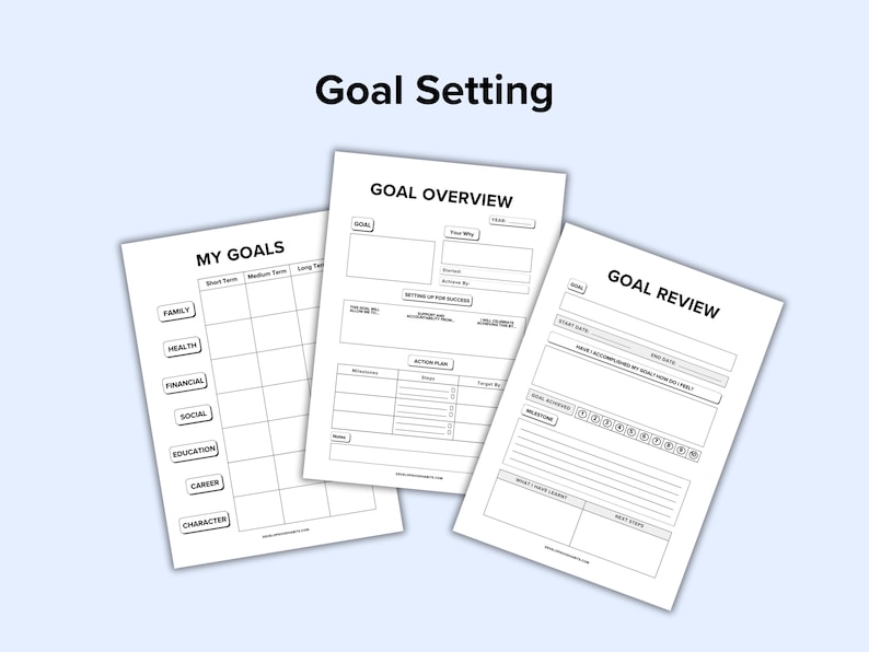 2025 Goal Setting Planner Printable Worksheets Bundle | Yearly Goal ...