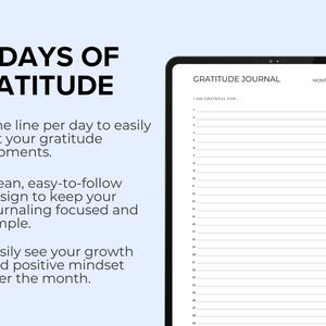30 Days of Gratitude Journal | Printable Daily Gratitude Log ...