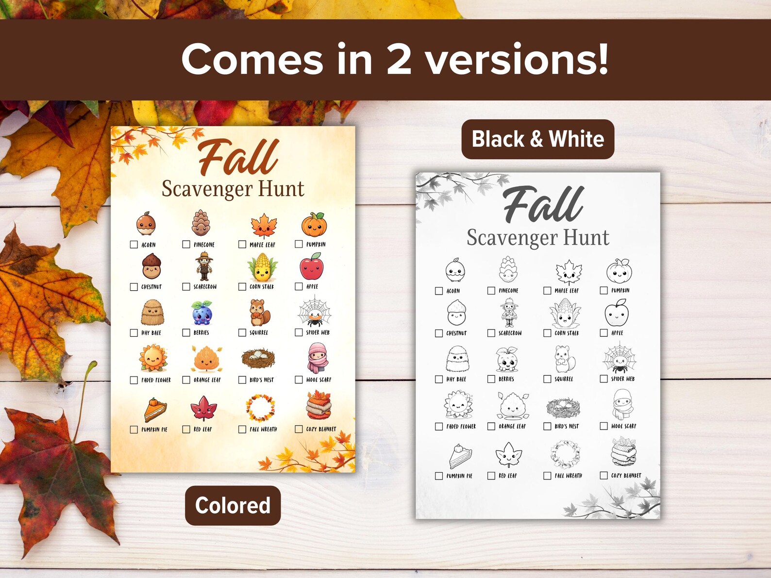 Fall Scavenger Hunt Printable for Kids | Autumn Scavenger Hunt | A4, A5 ...