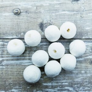 Small Round Balls Spun Cotton- 15 MM - Package of 10-collage Supplies ...